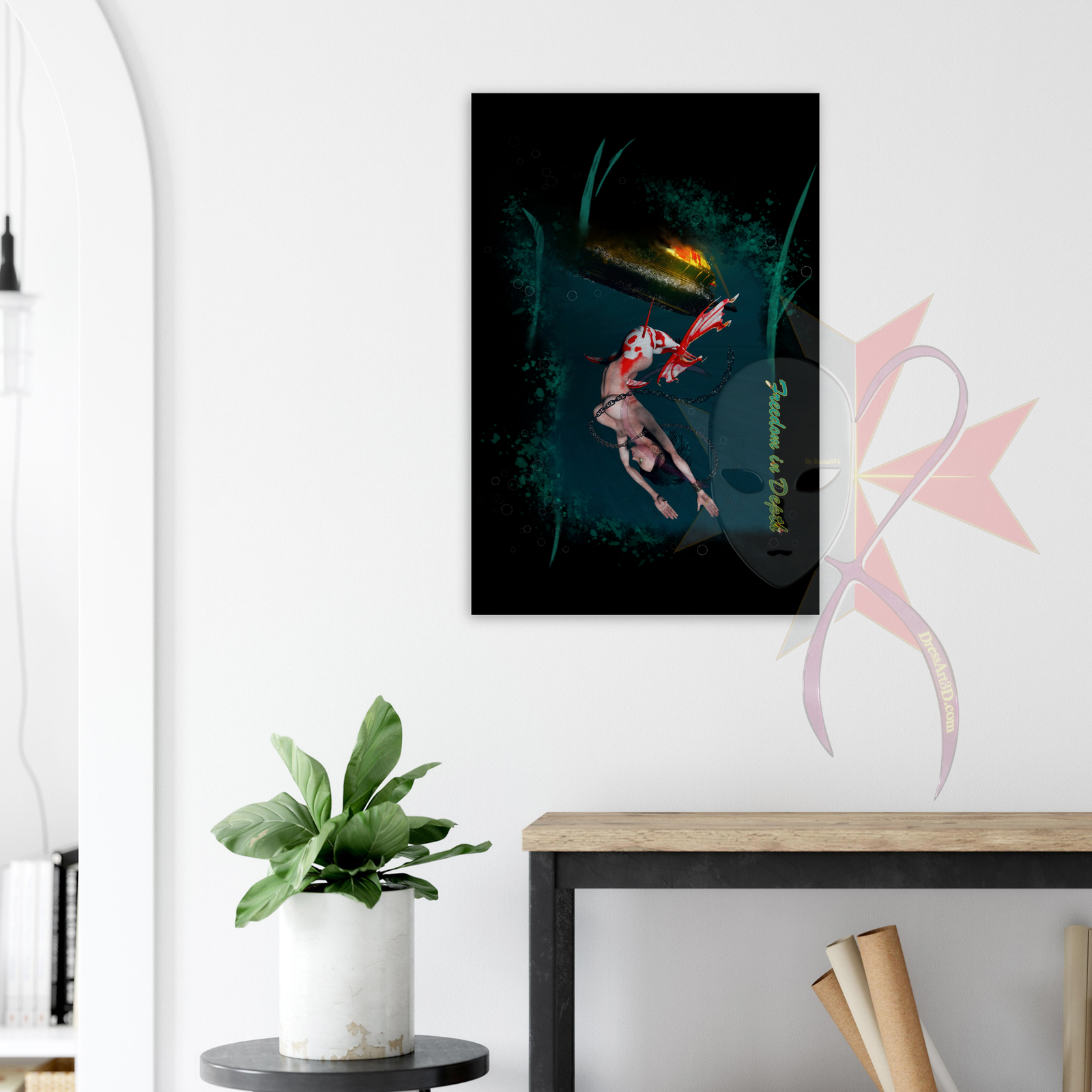 Mermaid - Freedom in Depth - Canvas - dressart3d.com